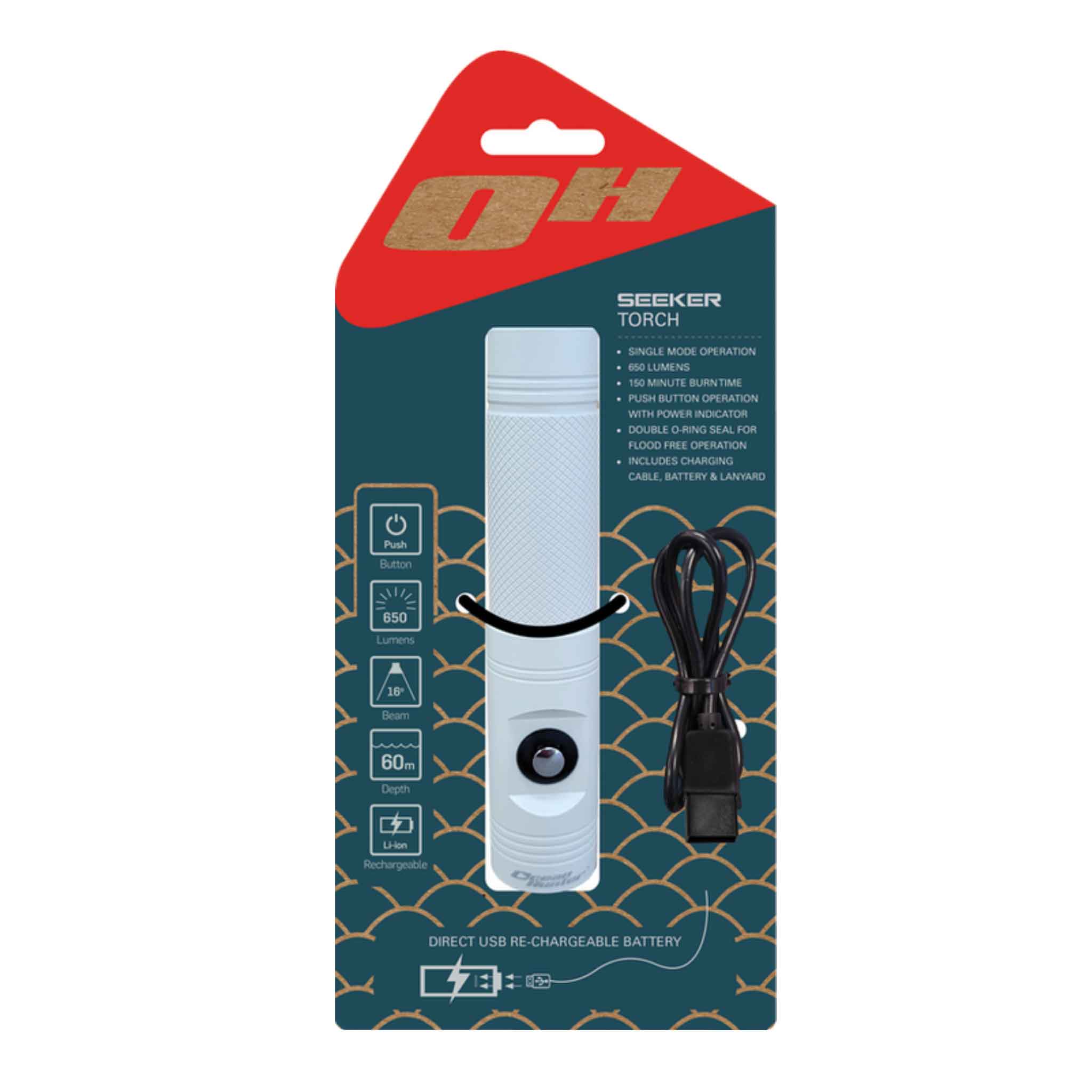 Ocean Hunter Seeker Dive Torch 650 Lumens | Dive Gear Australia