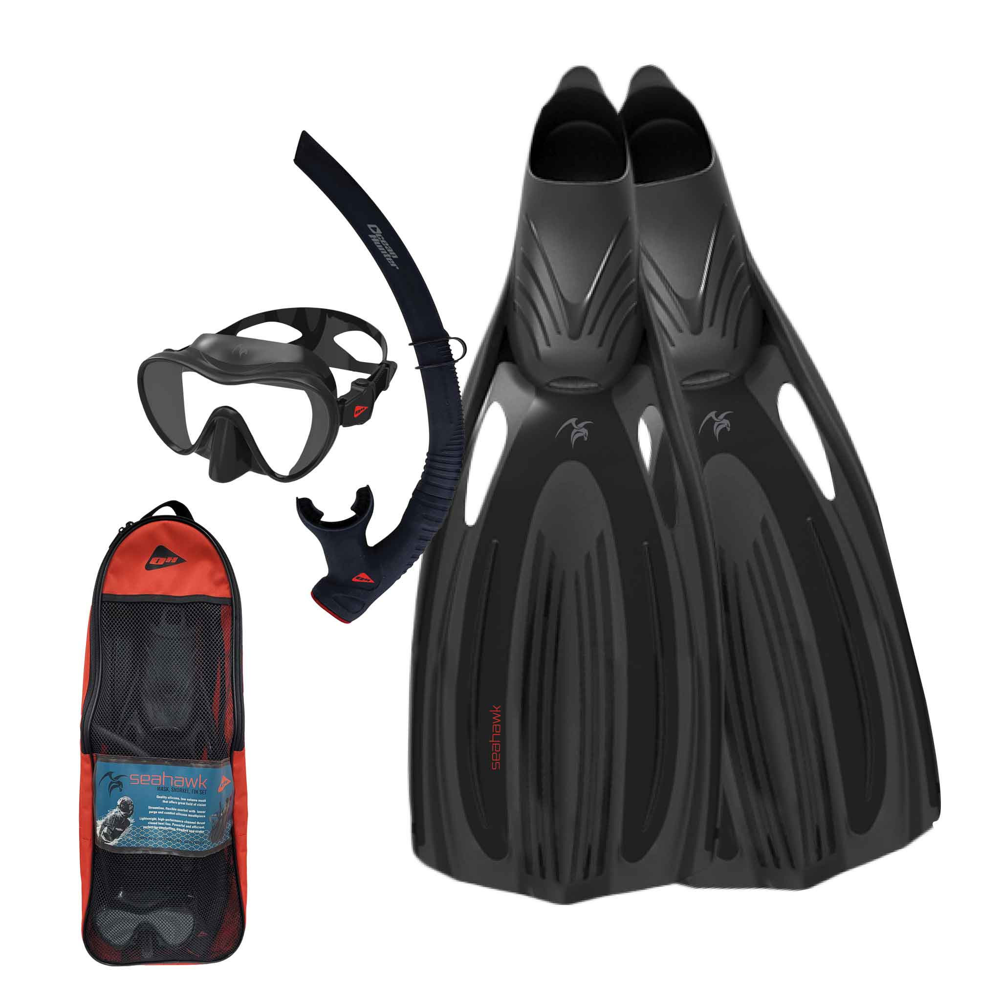 Ocean Hunter SeaHawk Mask Snorkel Fin Set | Dive Gear Australia