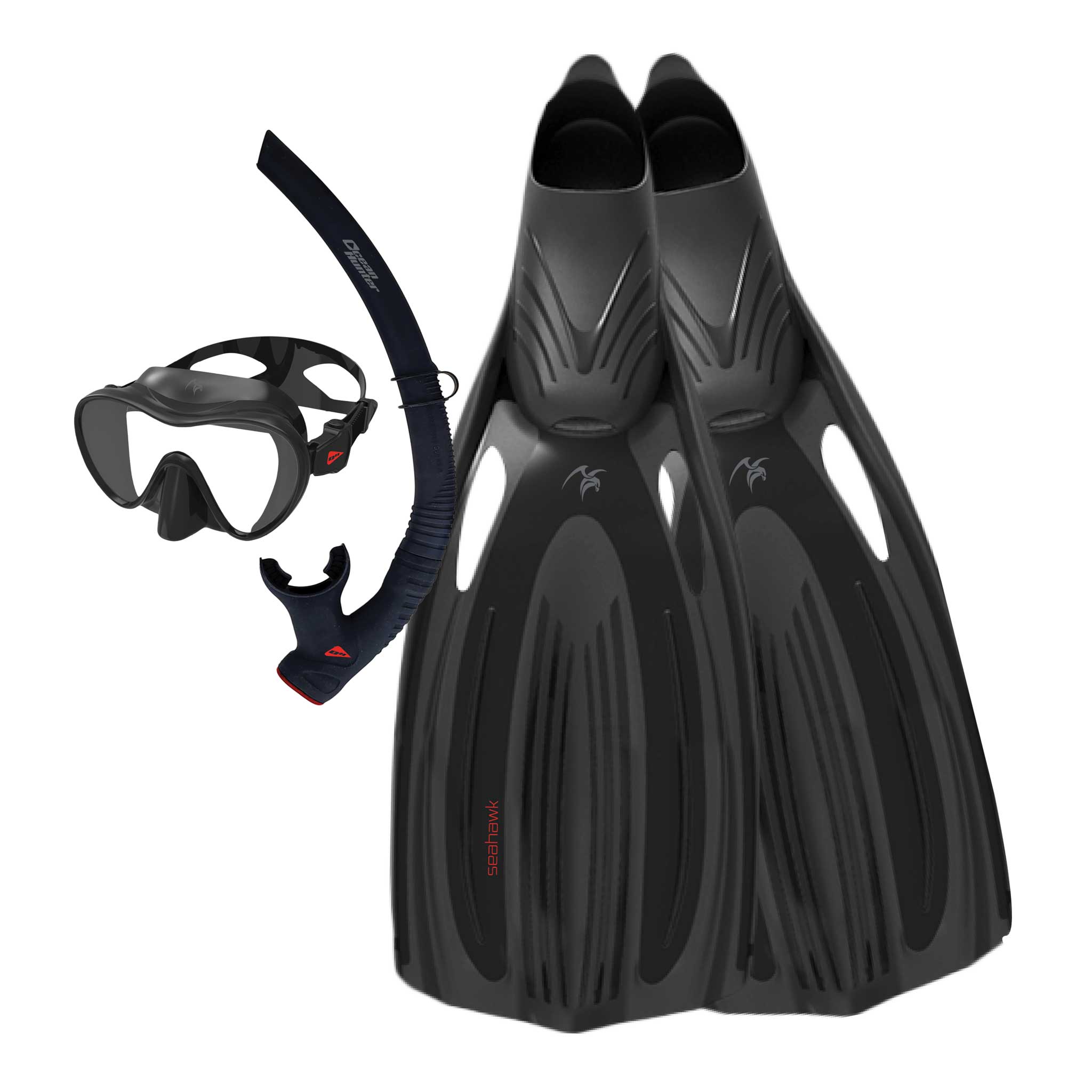 Ocean Hunter SeaHawk Mask Snorkel Fin Set | Dive Gear Australia