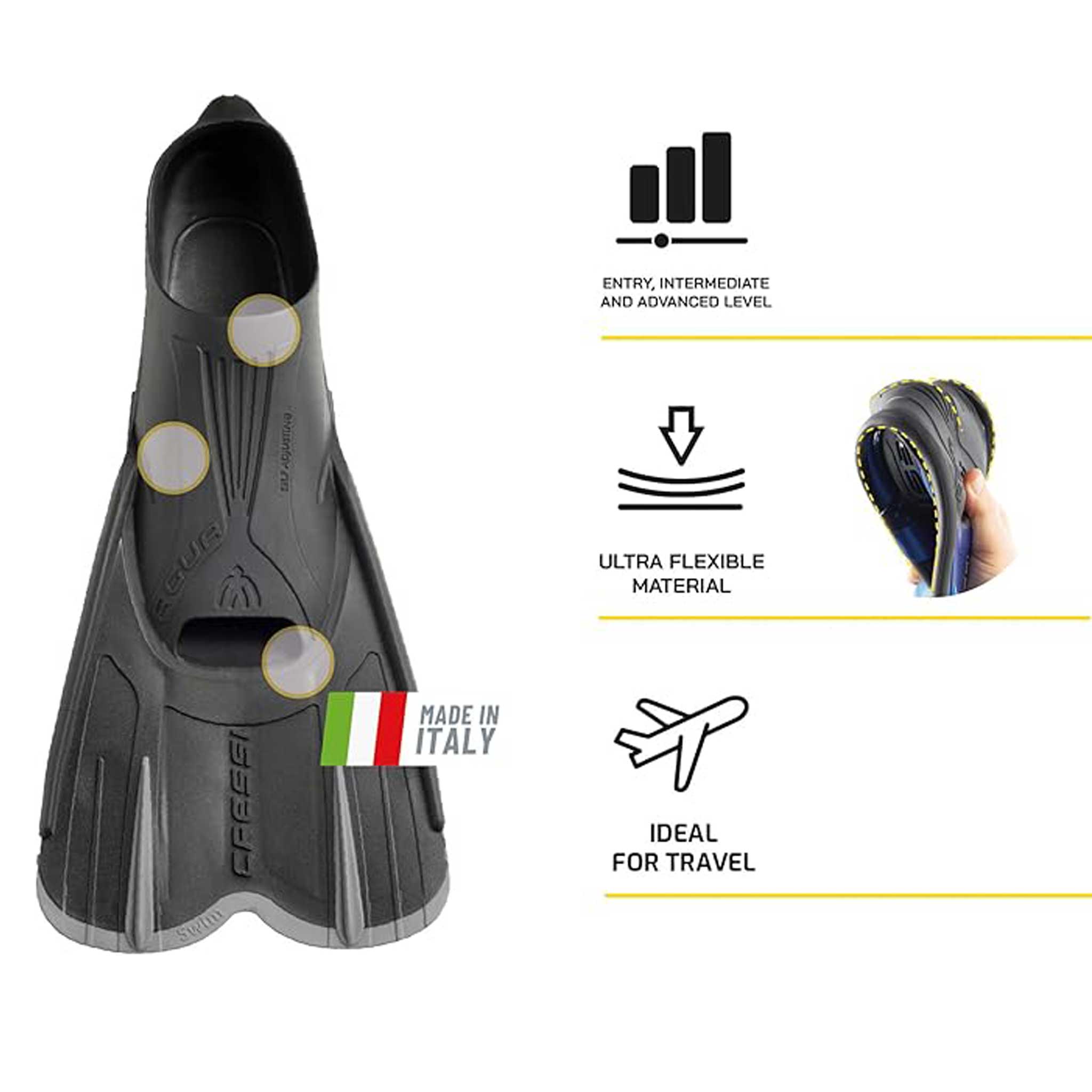 Cressi Aqua Short Swim Fin for Pool and Open Water