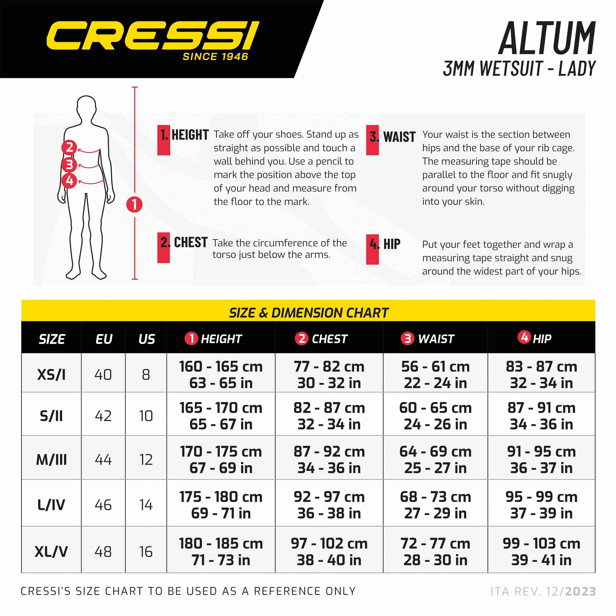 Cressi 3mm Altum Wetsuit Lady | Dive Gear Australia