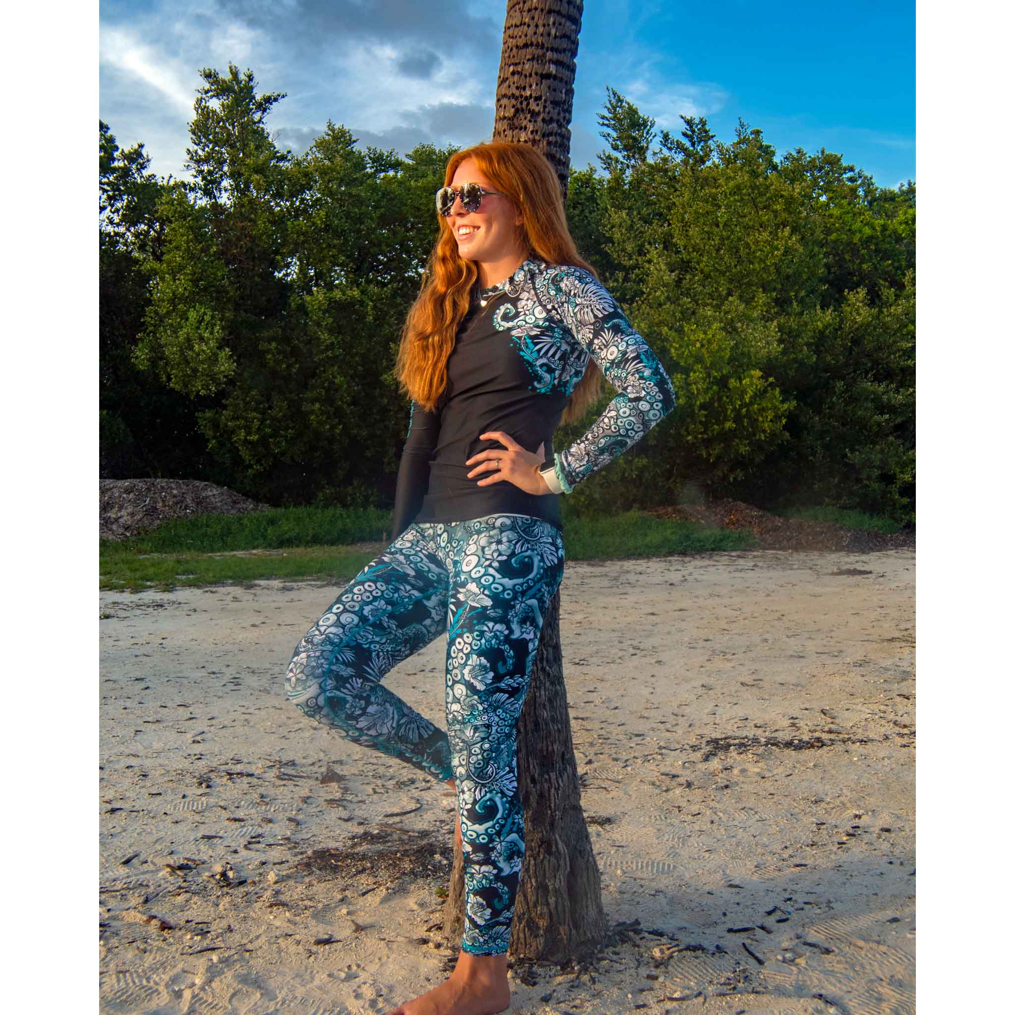 Spacefish Army Electric Blue Octofloral Scuba Headband | Dive Gear Australia