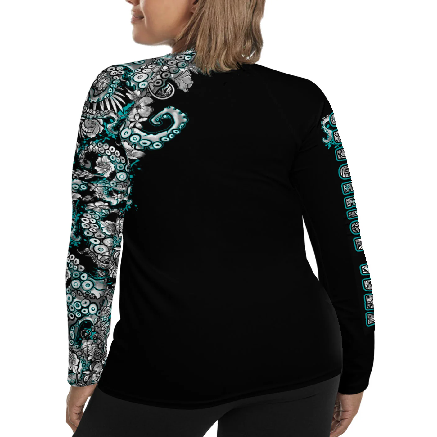 Spacefish Army Plus Size Electric Blue Octofloral Rash Guard | Dive Gear Australia